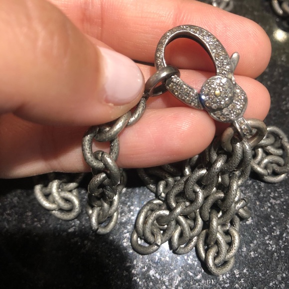 liza beth | Jewelry | Liza Beth Diamond Clasp Necklace W Tahitian Pearl ...